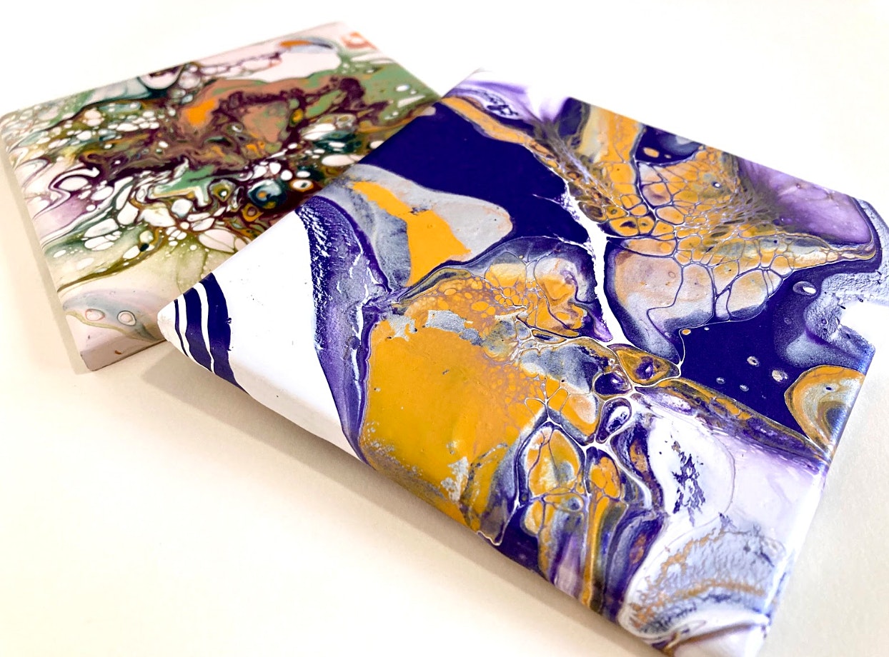 Paint Pouring Coasters - Long X Arts Foundation