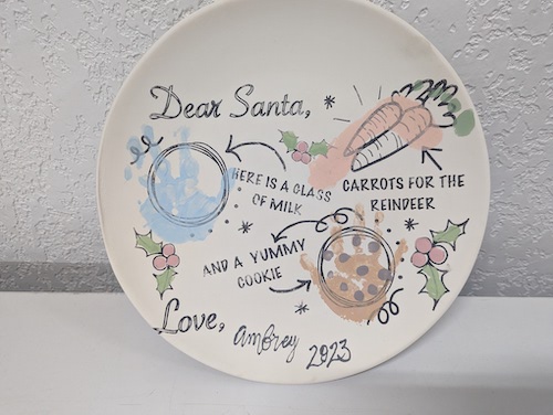 Santa's Cookies Handprint Plate - Long X Arts Foundation